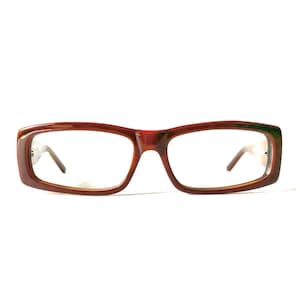 Vintage Eyeglasses Wide Fit Rectangular 56-18-125 Thick NOS 1990s Brown ...