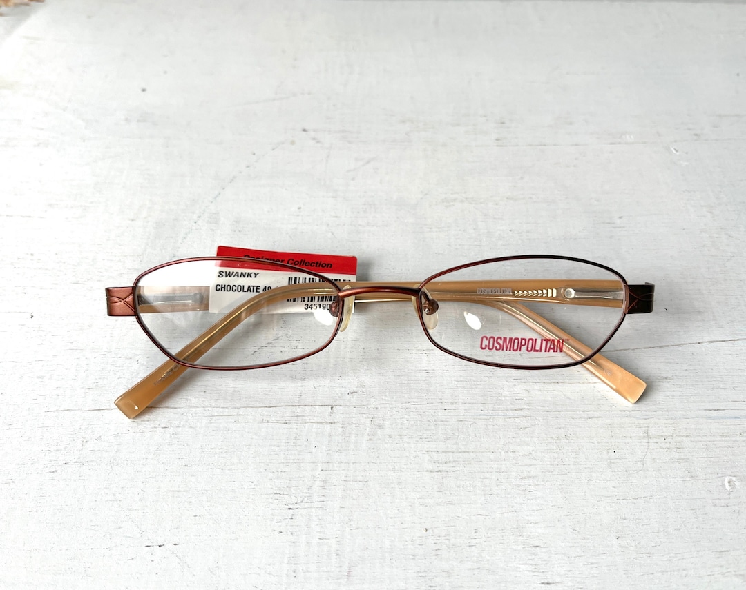 Vintage Copper Metal Cat Eye Eyeglasses Metallic Swanky Slim ...