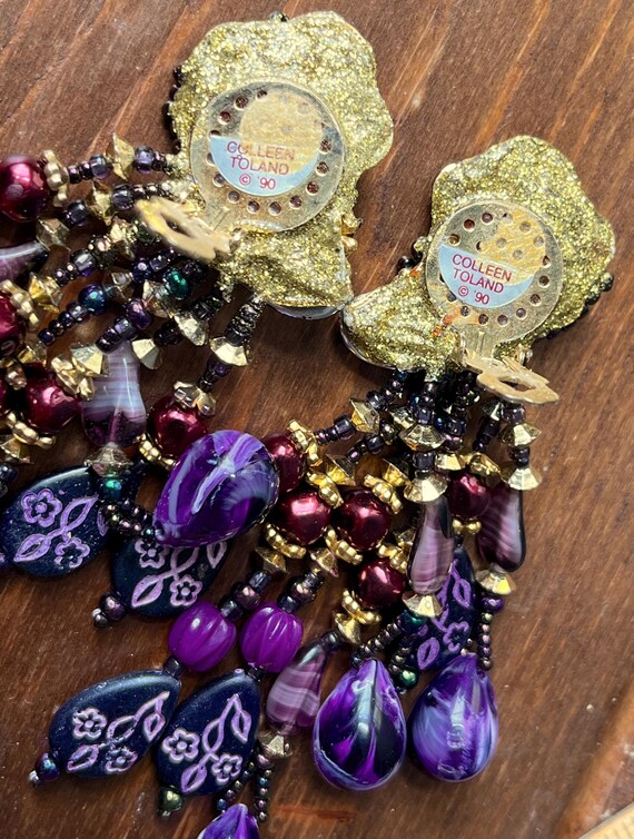 Vintage Colleen Toland 90s Beaded Murano Glass Dangle… - Gem