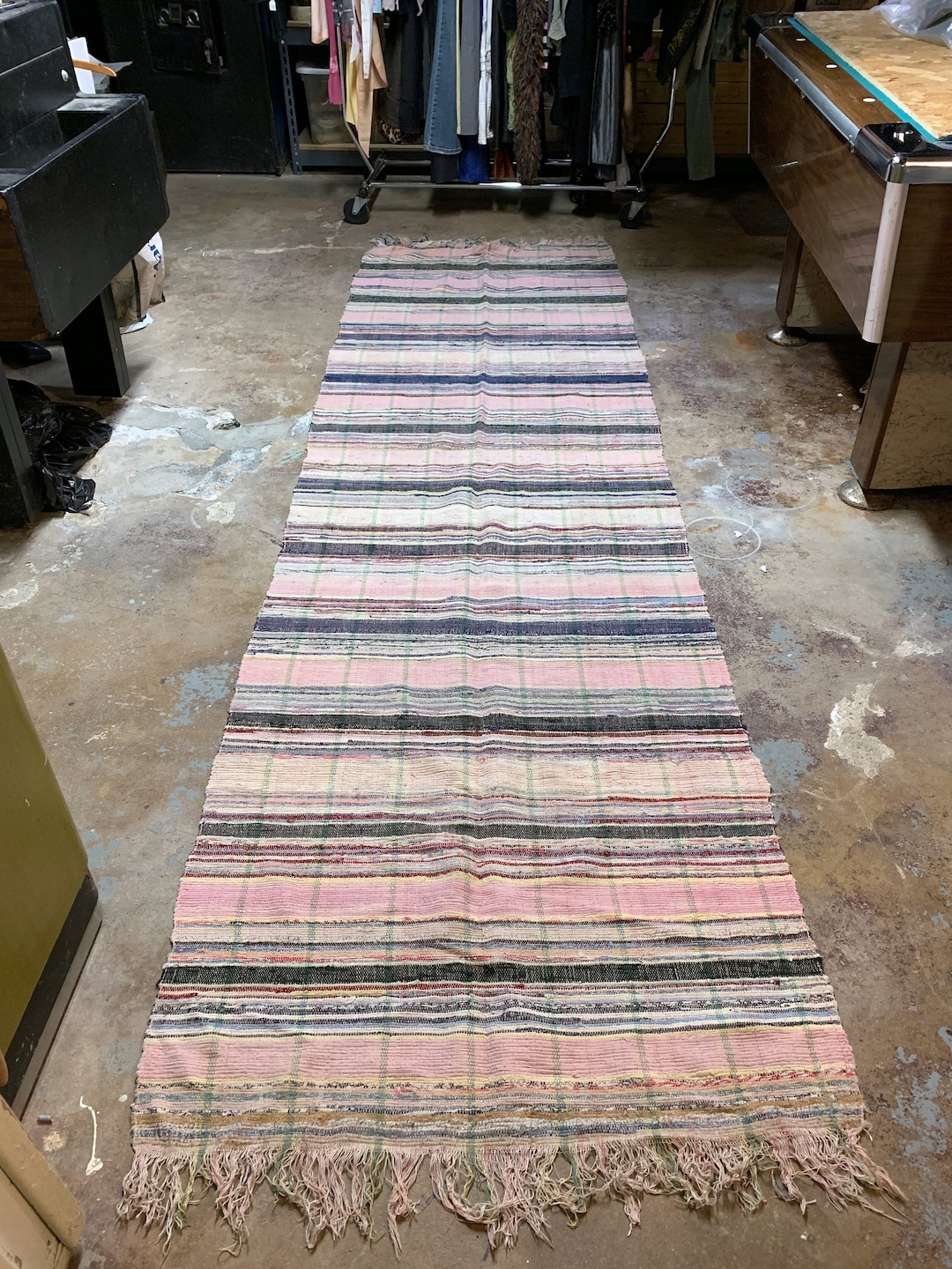 Vintage 11ft X 3ft Kilim Porch Reversible Runner Hand Loomed Rag Cotton ...