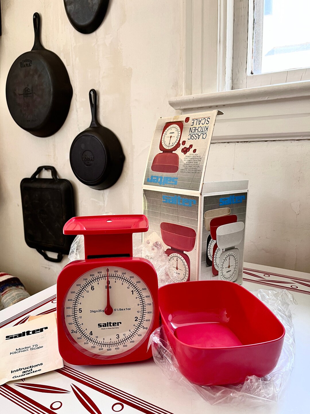 1980s SALTER Kitchen Scale W Tray Western Germany NIB Model 75 Red - Etsy