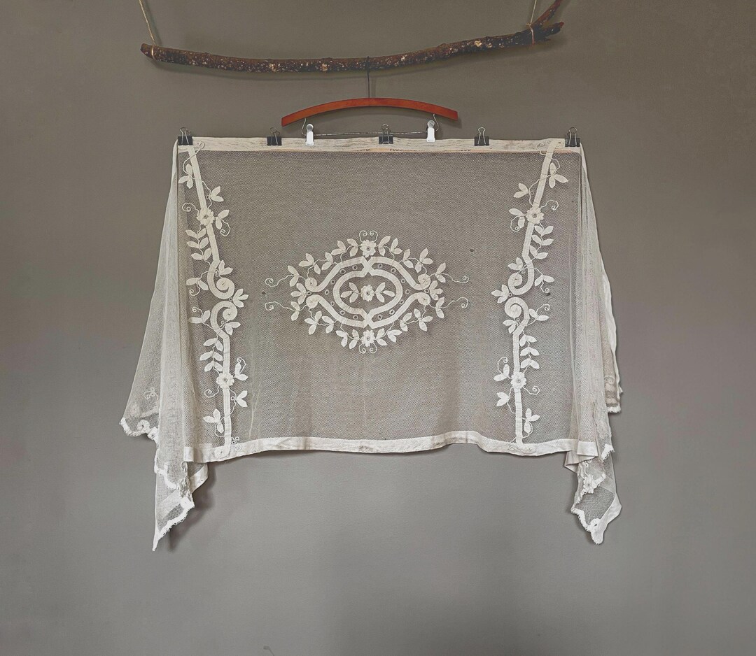 Victorian 83 In. French Tape Lace Net Door Curtain Panel Valance - Etsy
