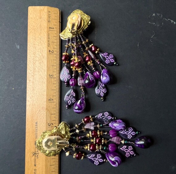 Vintage Colleen Toland 90s Beaded Murano Glass Dangle… - Gem