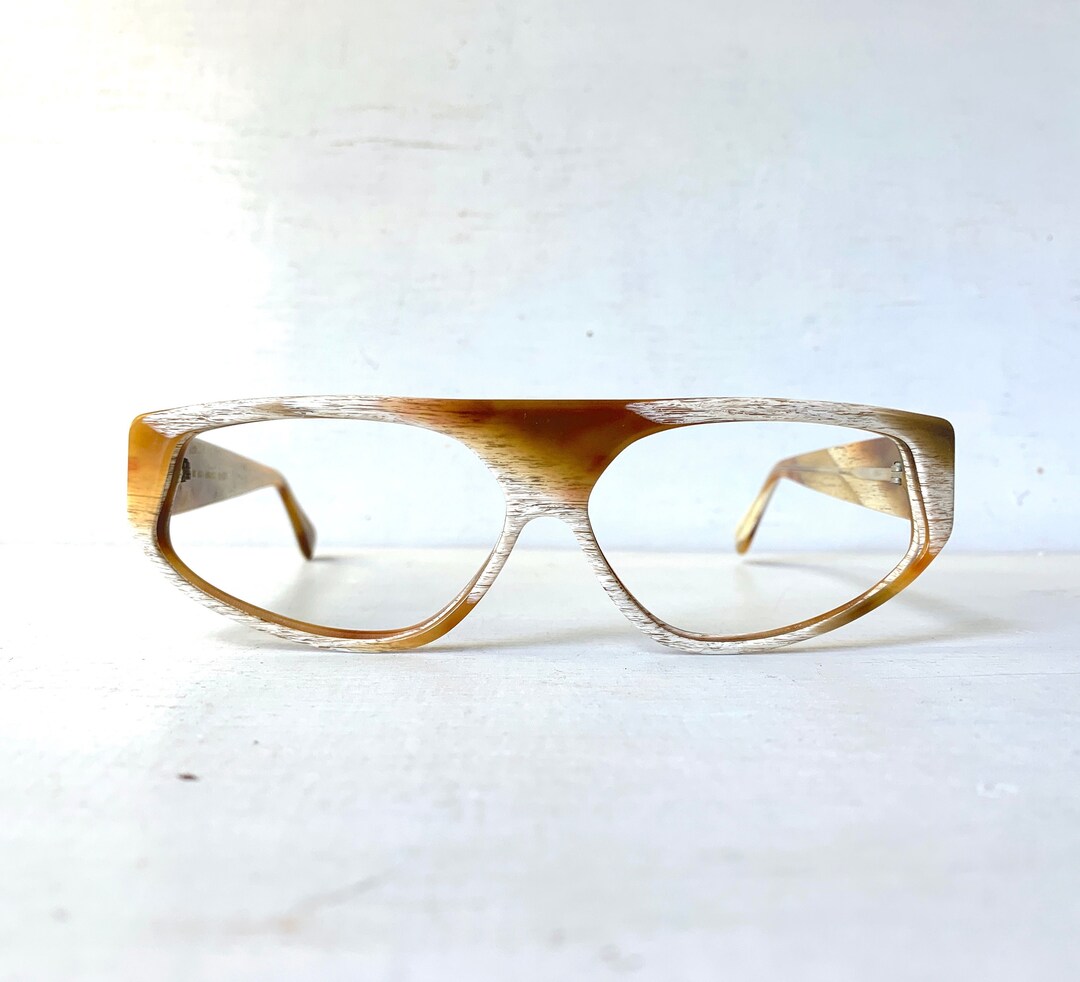 Vintage Angular Horn Acetate Eyeglass Frames 1980's Sleek - Etsy