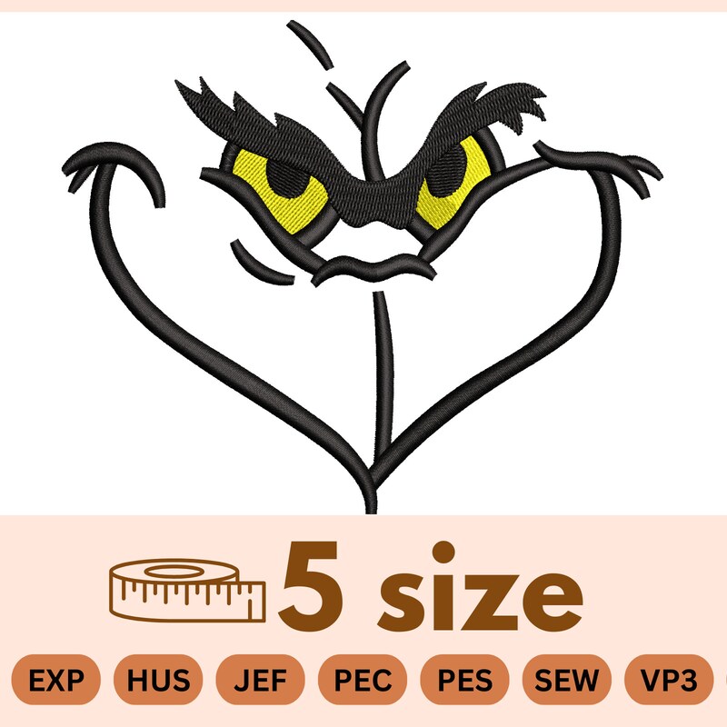 Grinch Embroidery Design - Etsy