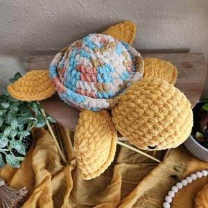 Turtle Plushie, Handmade Amigurumi, Crochet Animals, Cute Stuffed Toys ...