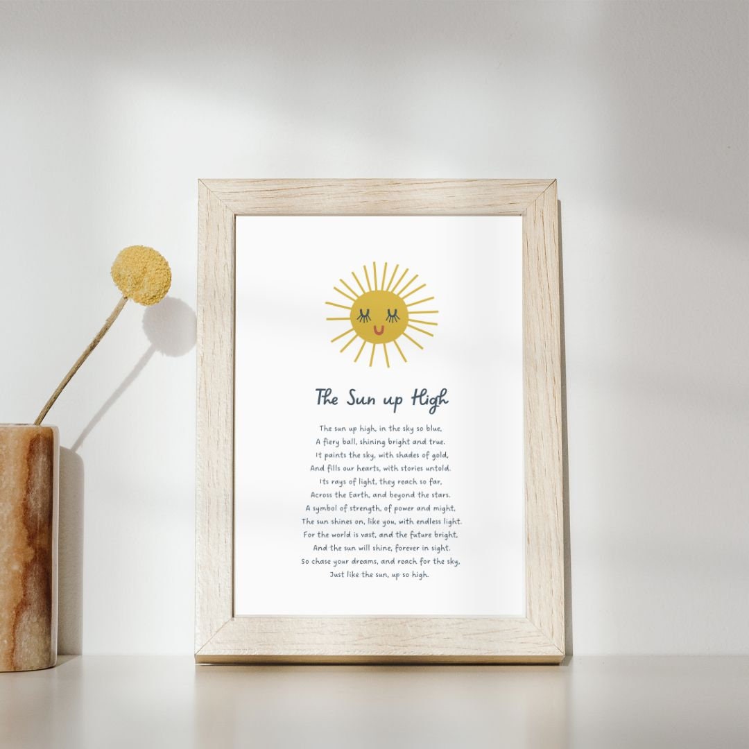 The Sun up High Poem | Baby Shower Gifts | Printable Art | Nursery Room ...