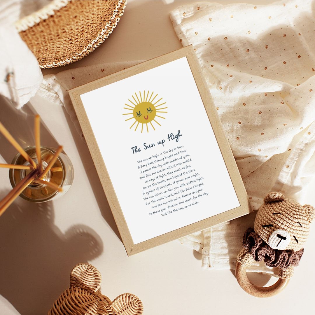 The Sun up High Poem | Baby Shower Gifts | Printable Art | Nursery Room ...