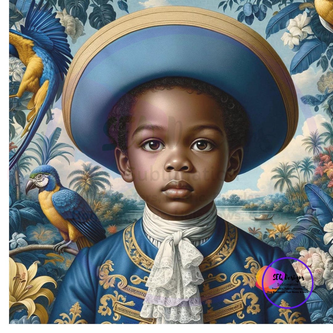 Fabric Block Beautiful Black Vintage Style African American Cute Little ...