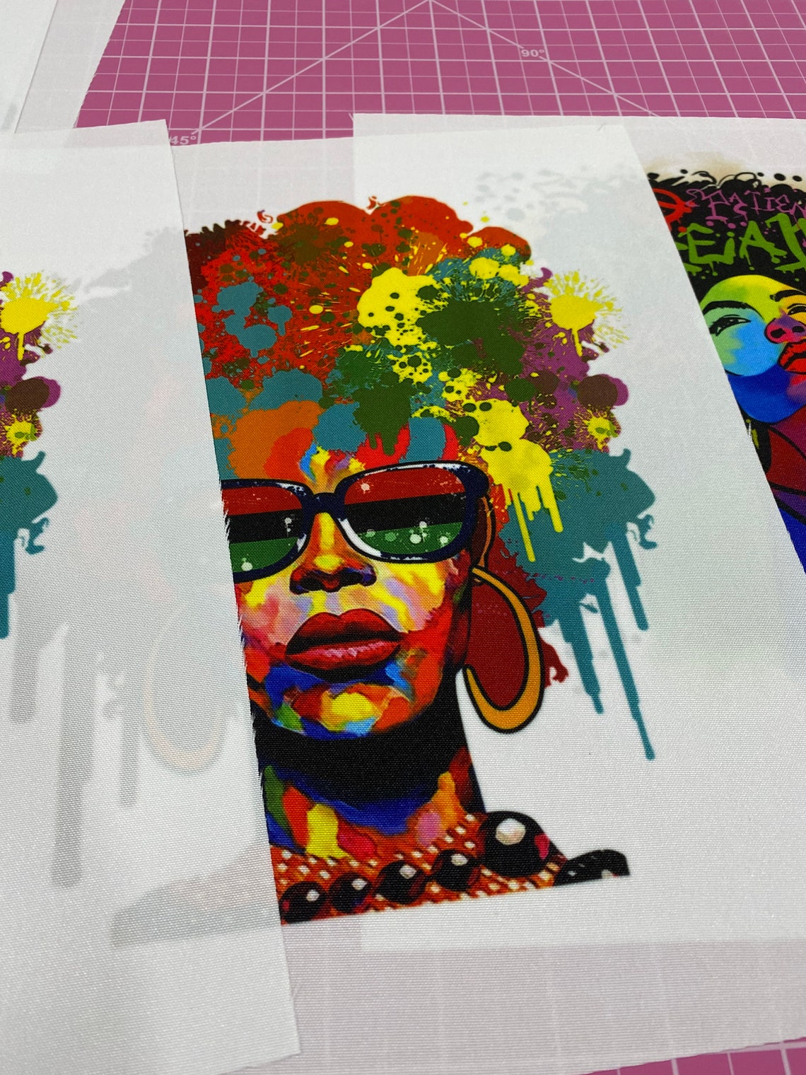 Fabric Block African American Head Wrap Afro Woman Printed Fabric - Etsy