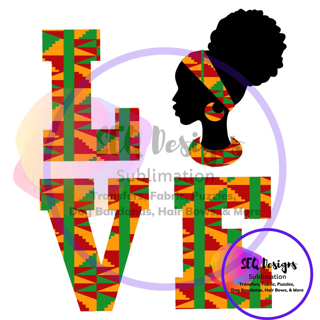 Fabric Block Afro Puff Black Love Ankara Print Black Woman - Etsy