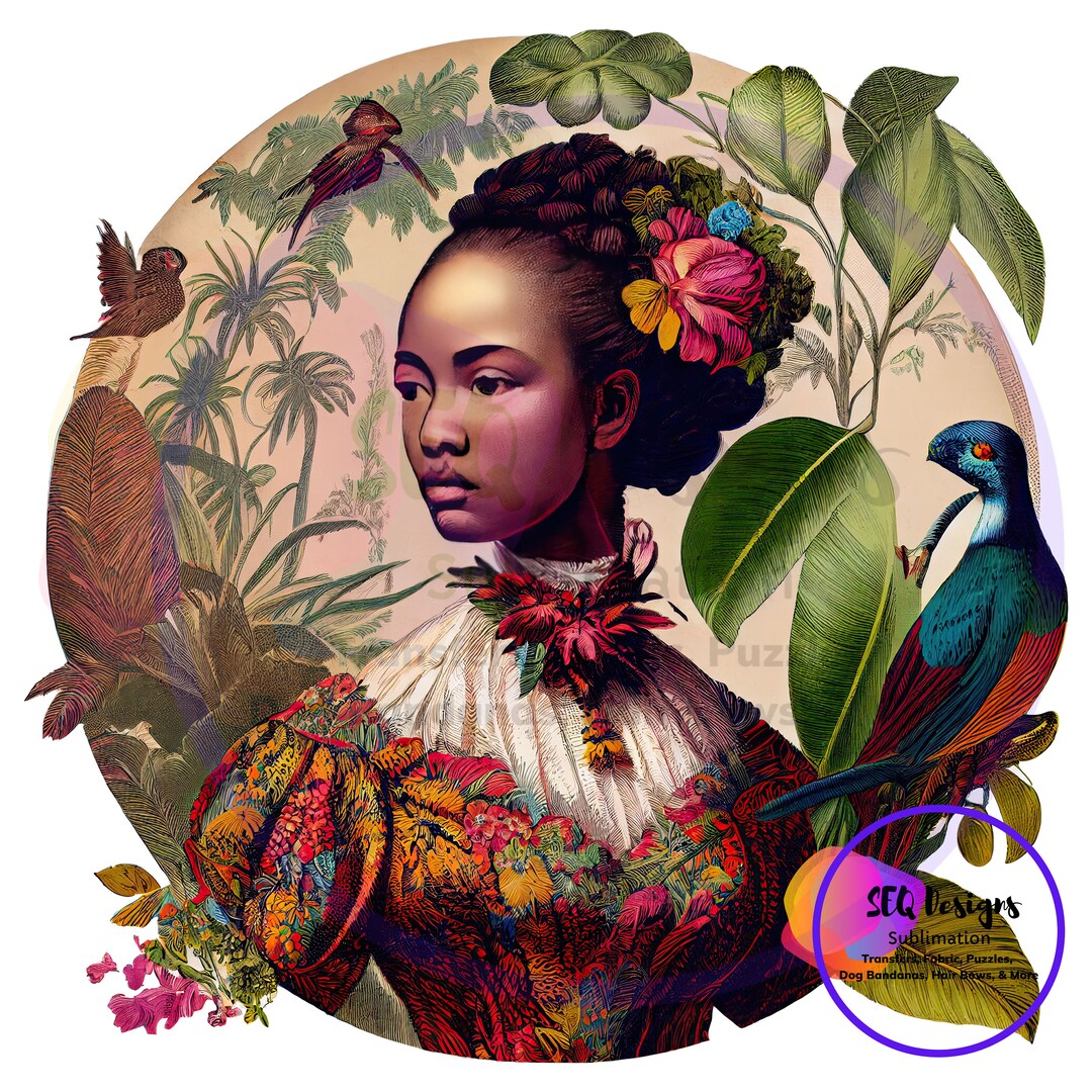 Fabric Block Beautiful Black Vintage Toile African American Woman ...