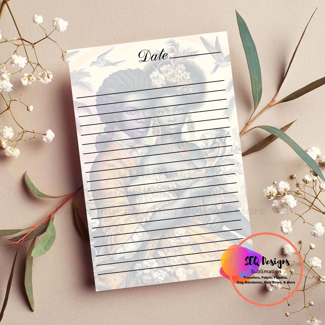 Notepad Beautiful Black Vintage Style African American Couple Loving ...