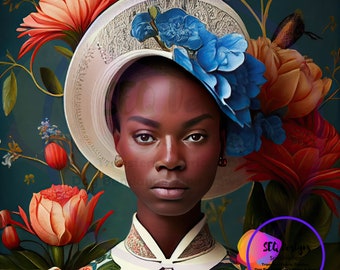 Fabric Block Beautiful Black Vintage Toile African American Couple Man ...