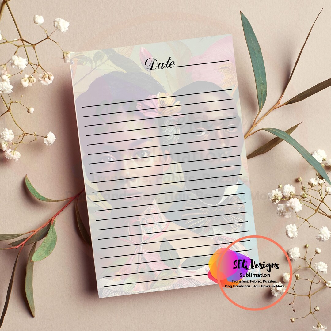 Notepad Beautiful Black Vintage Style African American Couple Write ...