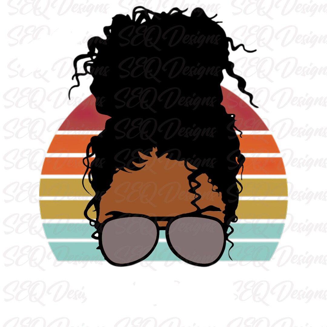 Messy Afro Puff Sublimation Transfer - Etsy