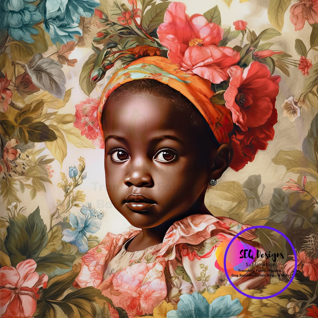 Fabric Block Beautiful Black Vintage Style Toile African American ...