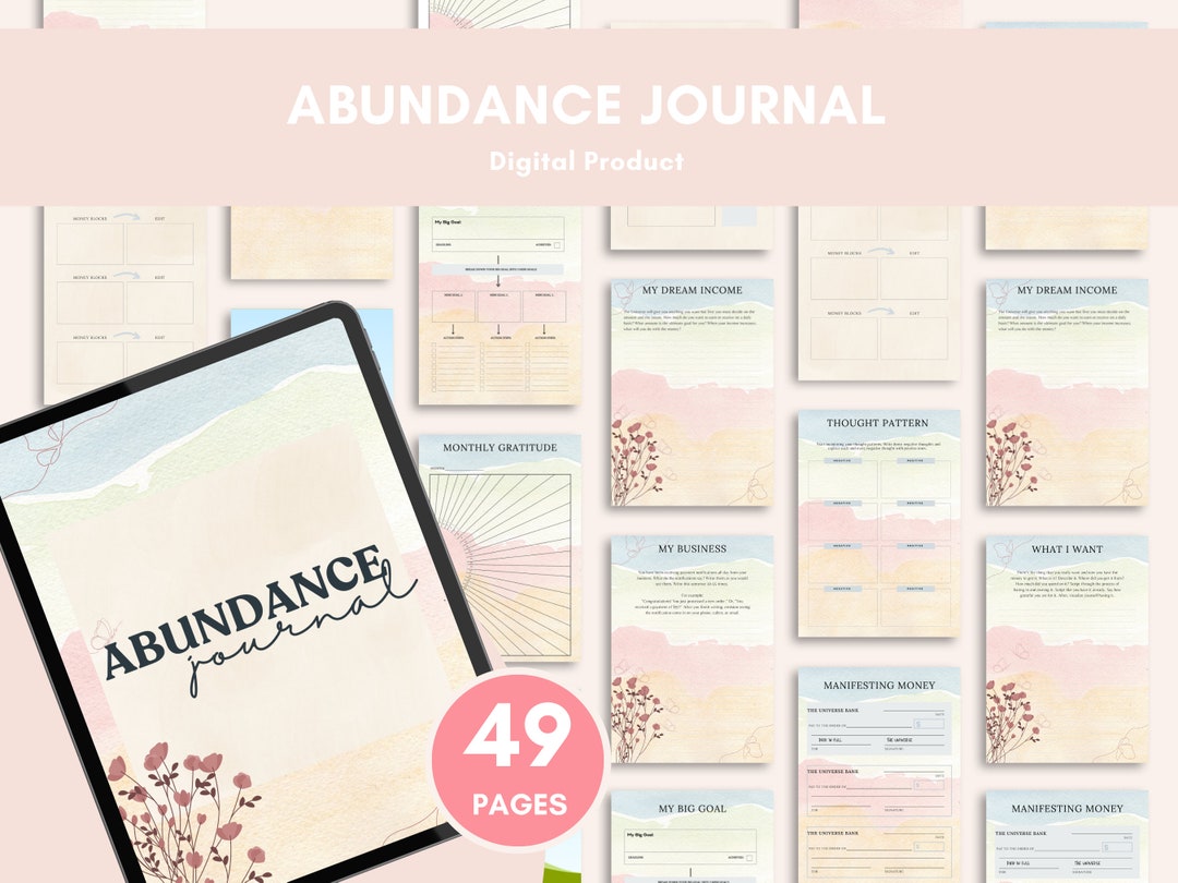 Abundance Journal Printable Digital Product Size A4 - Etsy