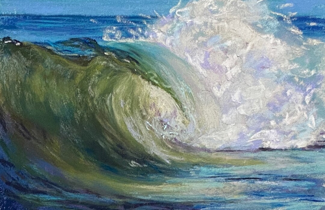 Original Pastel Wave Painting, "the Inner Circle" - Etsy