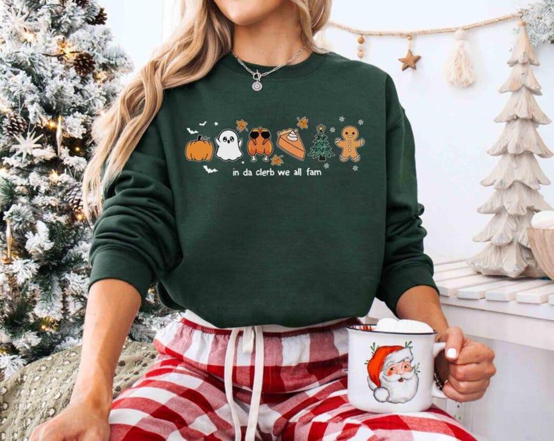 In Da Clerb We All Fam Shirt, Funny Chritsmas Shirt, Christmas Family ...