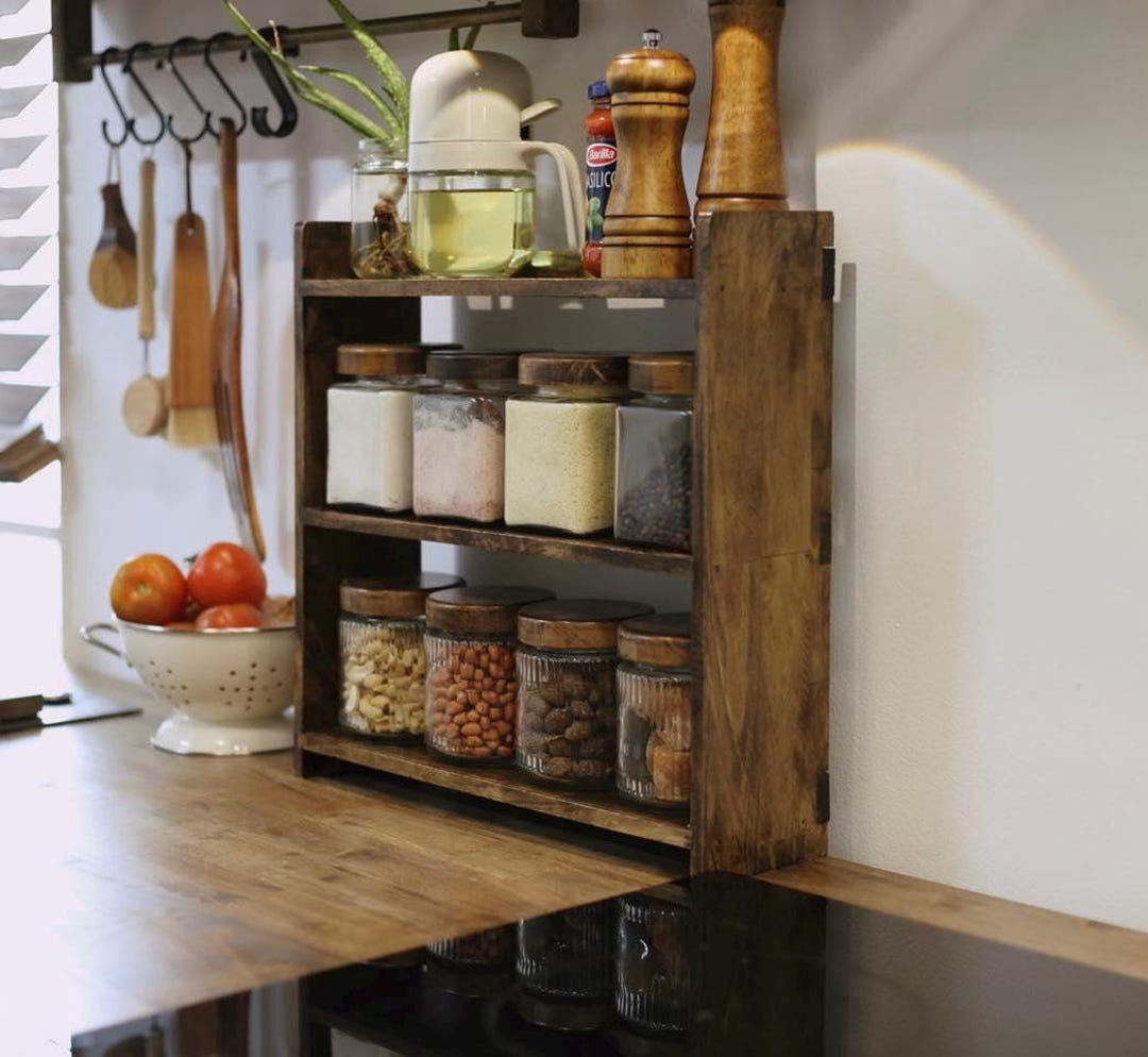 Space Saving Shelf for A Tiny Kitchen. Small Storage Kitchen Shelf ...