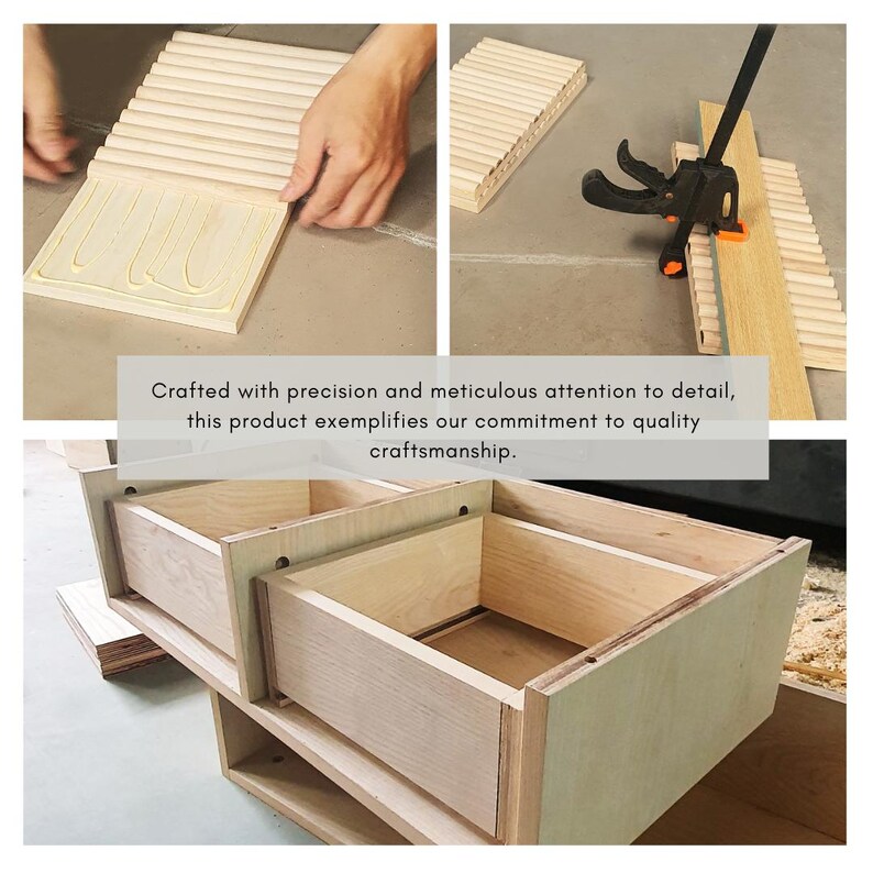 Fluted Modern Floating Bedside. Wall-mounted Bedroom Nightstand With ...