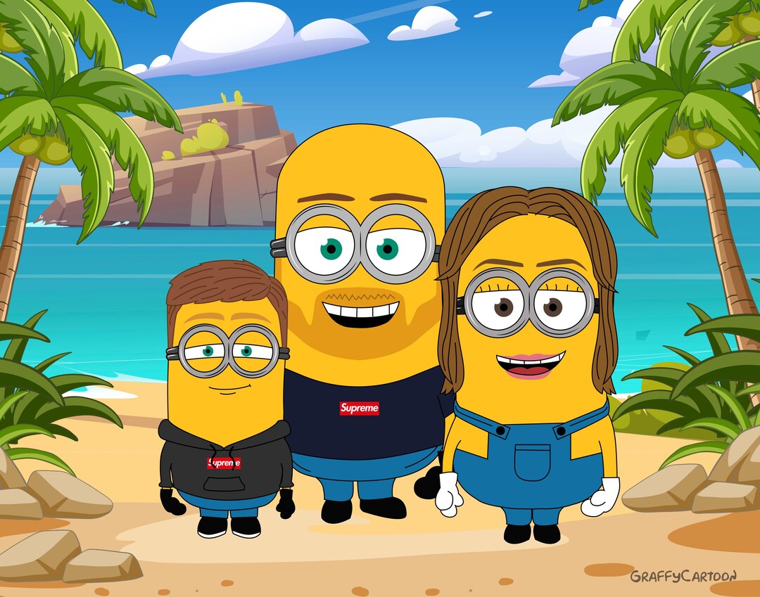 Best Seller Minions Custom Portrait, Couple Gift Boyfriend, Family ...