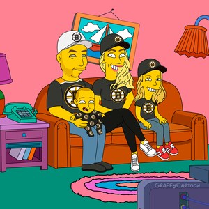 SALE Simpsons Portrait Yellow Custom Cartoon Simpsons Couple Drawing ...