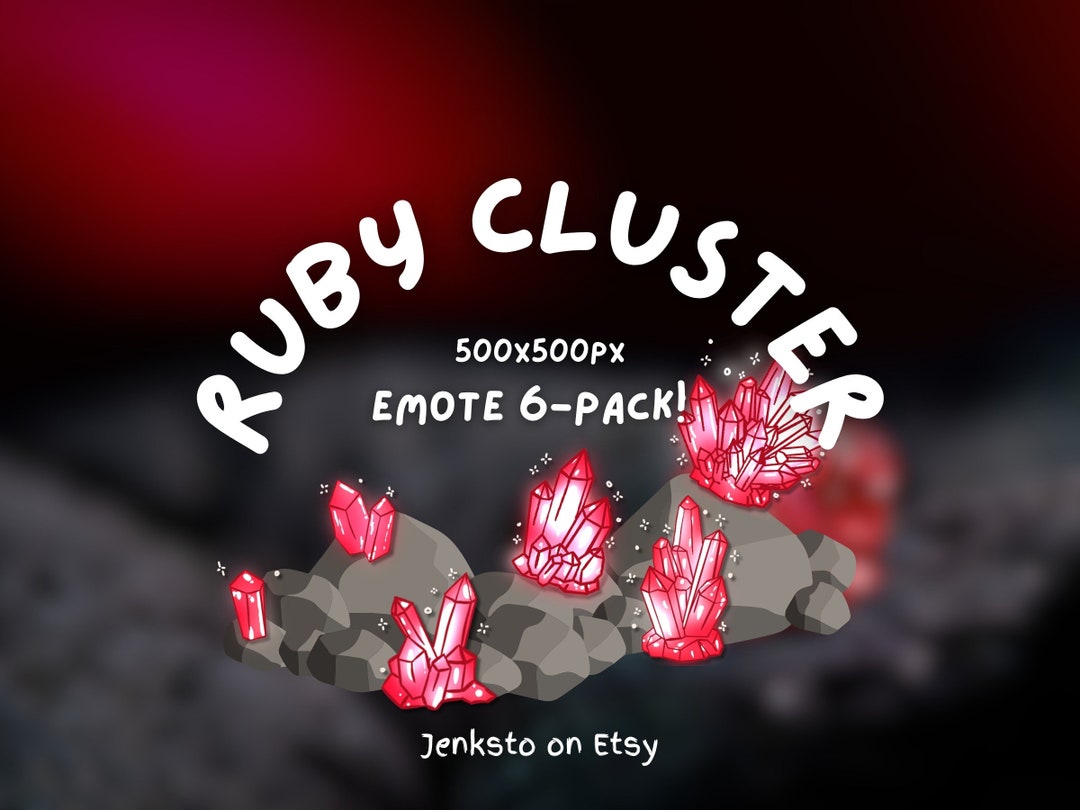 Ruby Red Emote Bundle Crystal Cluster Emoji Twitch Emotes Discord ...