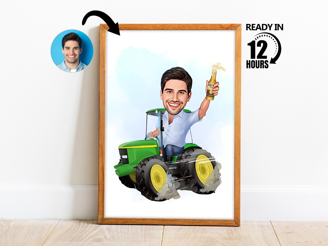 Custom Farmer Cartoon Portrait,personalized Farmer Portrait,gift for ...