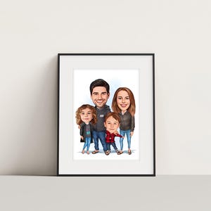 Custom Family Cartoon Portrait, Custom Family Portrait, Personalized ...