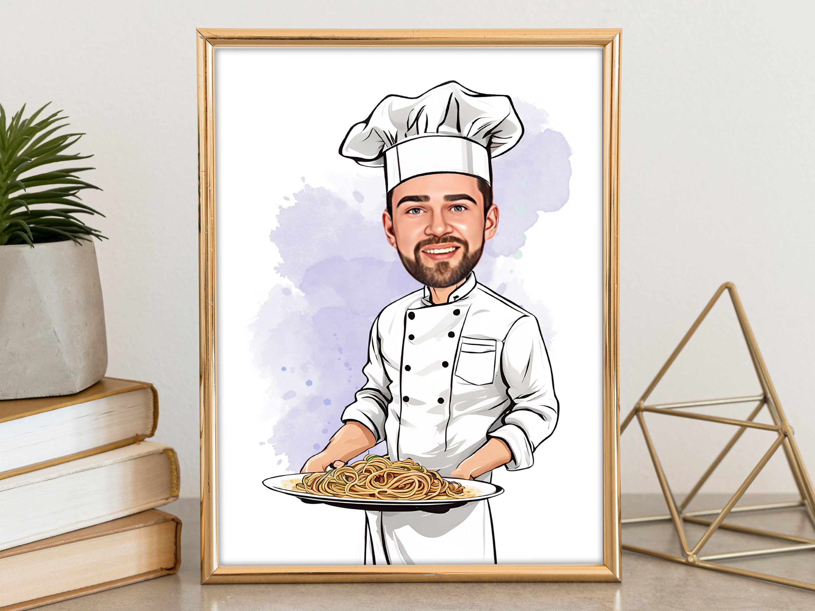 Custom Male Chef Cartoon Portrait,chef Caricature,gift for Chef,chef ...
