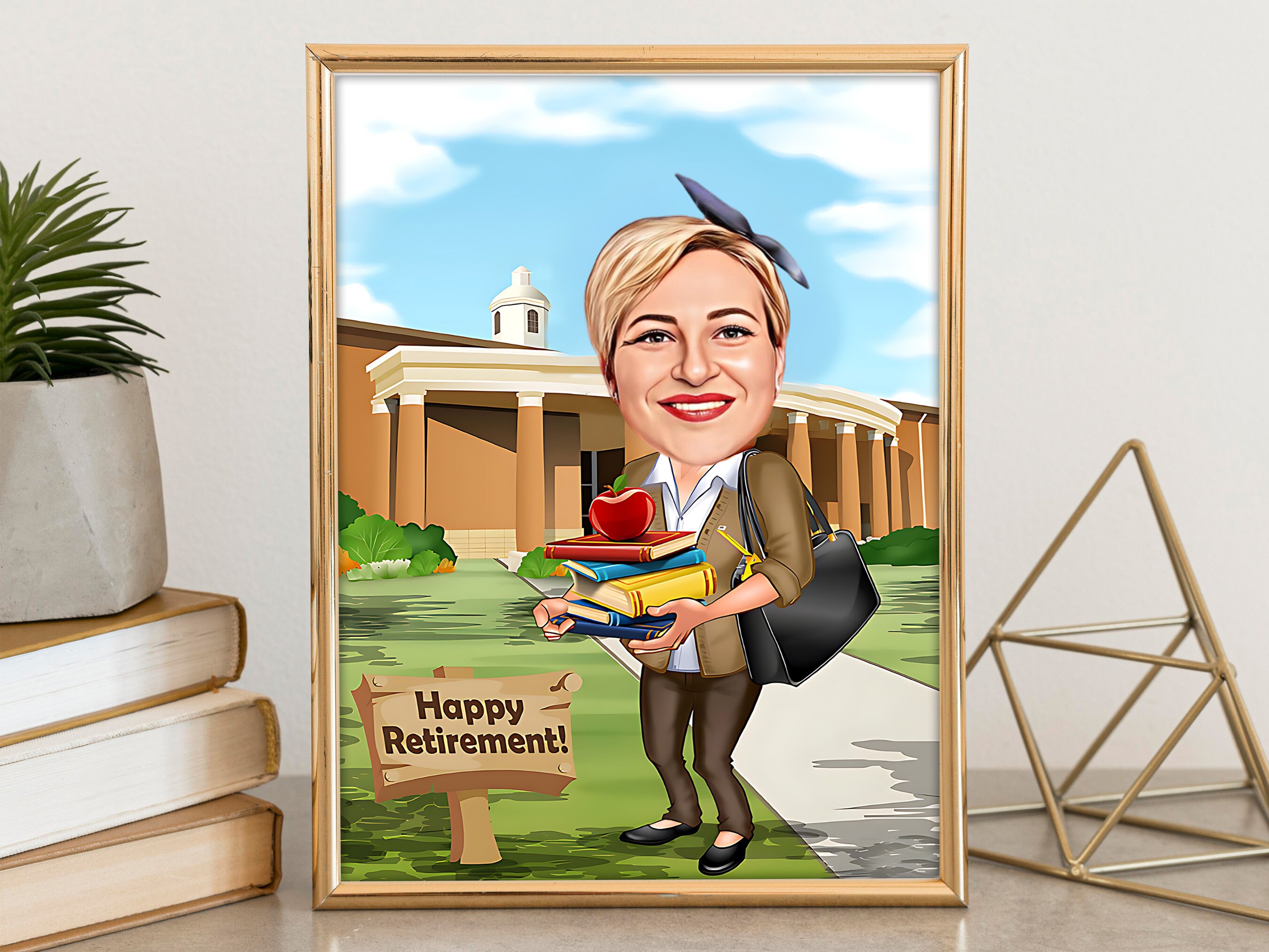 Custom Retirement Cartoon Portrait, Custom Retirement Caricature ...