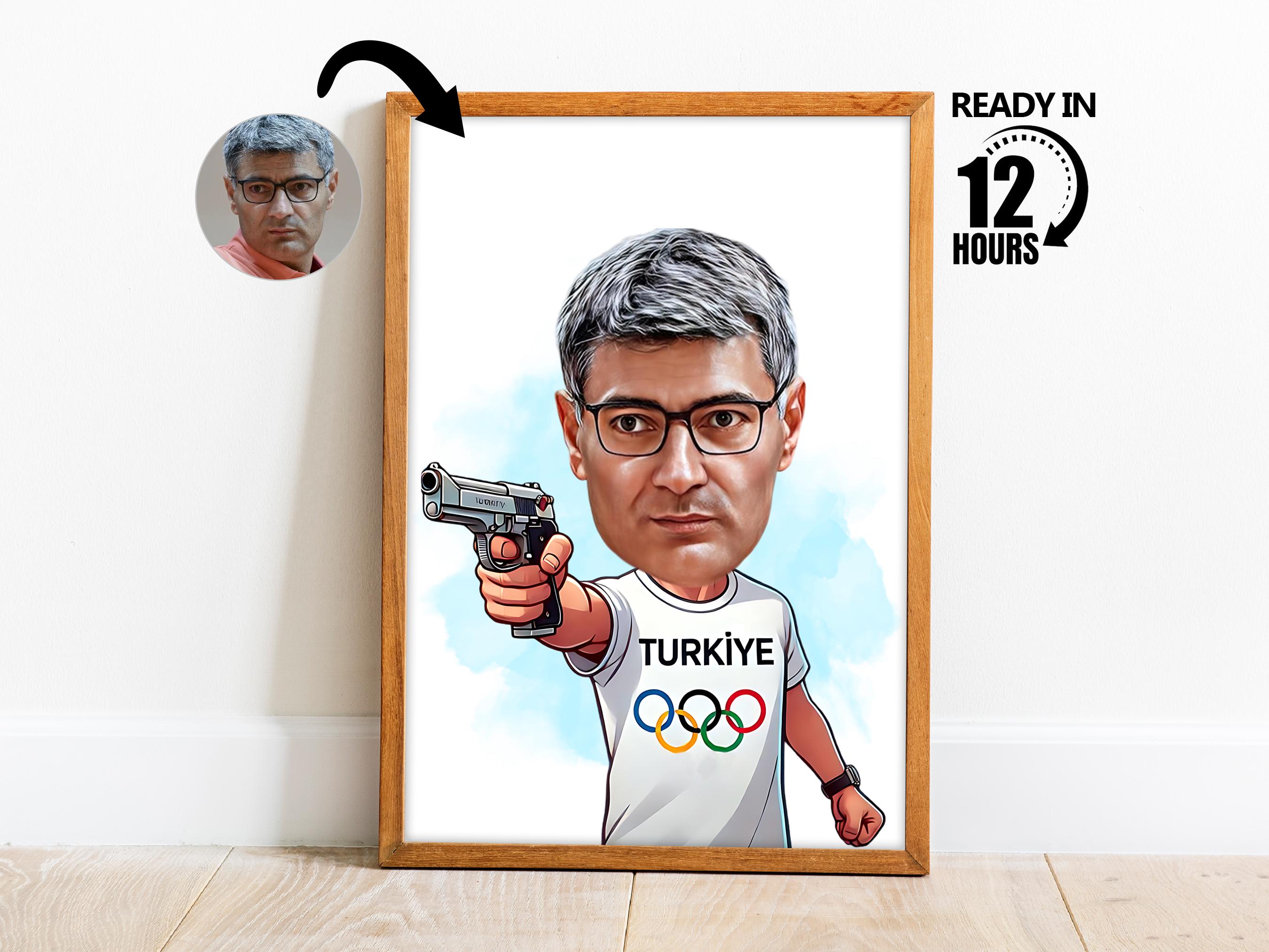 Custom Yusuf Dikec Cartoon Portrait, Yusuf Dikec Caricature, Turkish ...