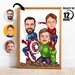 Custom Family Cartoon Portrait, Custom Family Portrait, Personalized ...