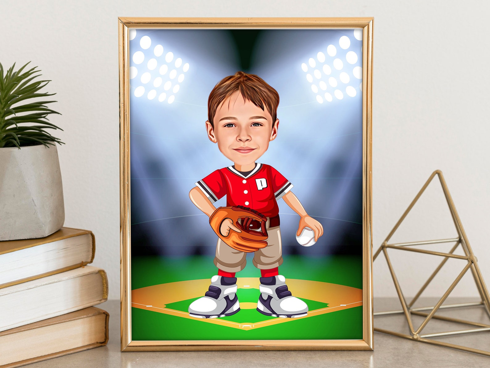 Custom Kid Baseball Player Caricature, Funny Baseball Player, Boy ...
