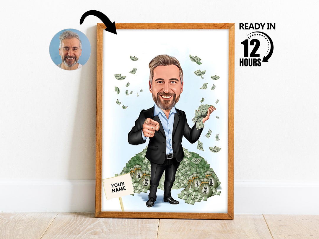 Retrato de dibujos animados de jefe personalizado, dibujo de caricatura ...