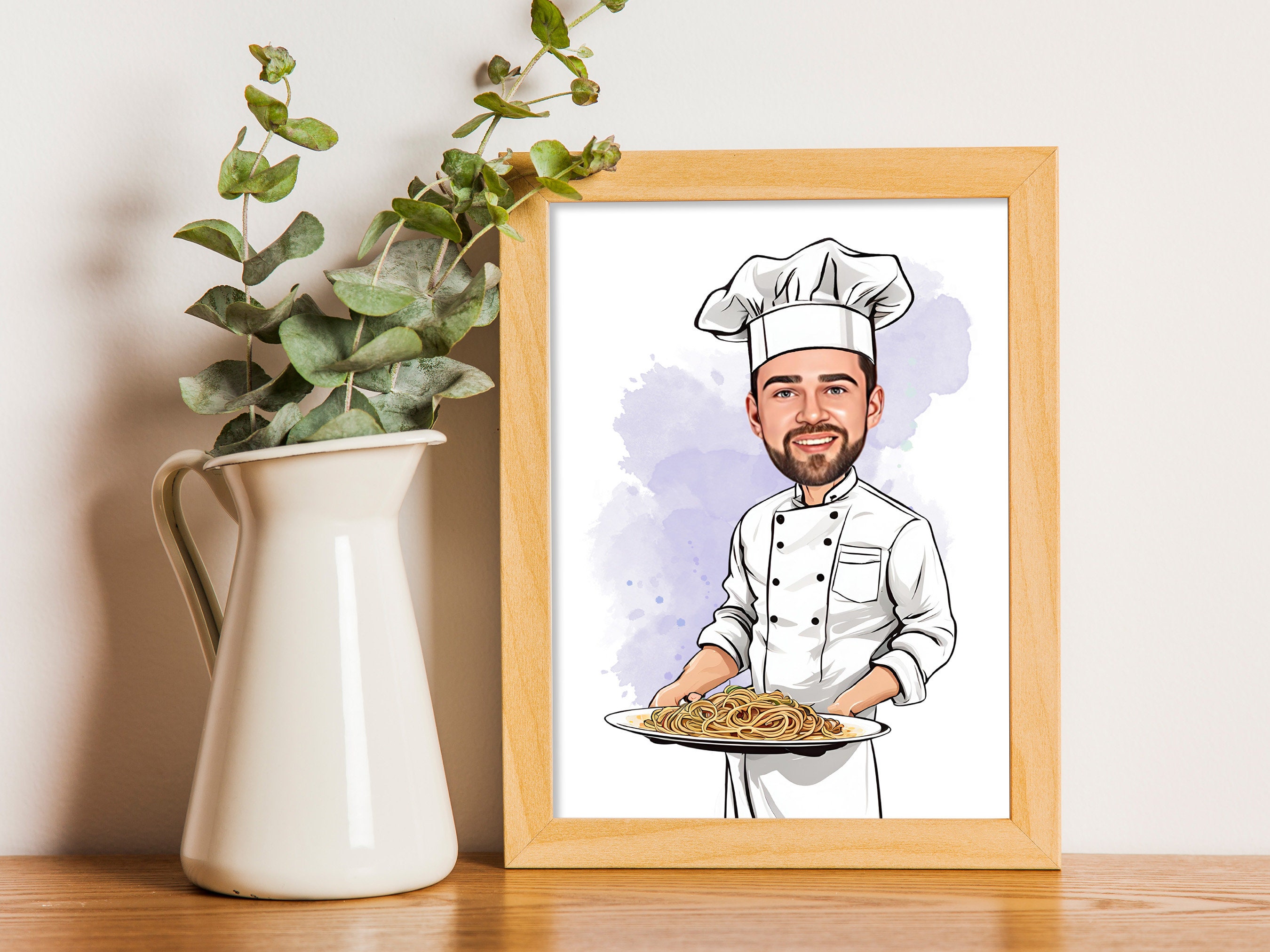 Custom Male Chef Cartoon Portrait,chef Caricature,gift for Chef,chef ...