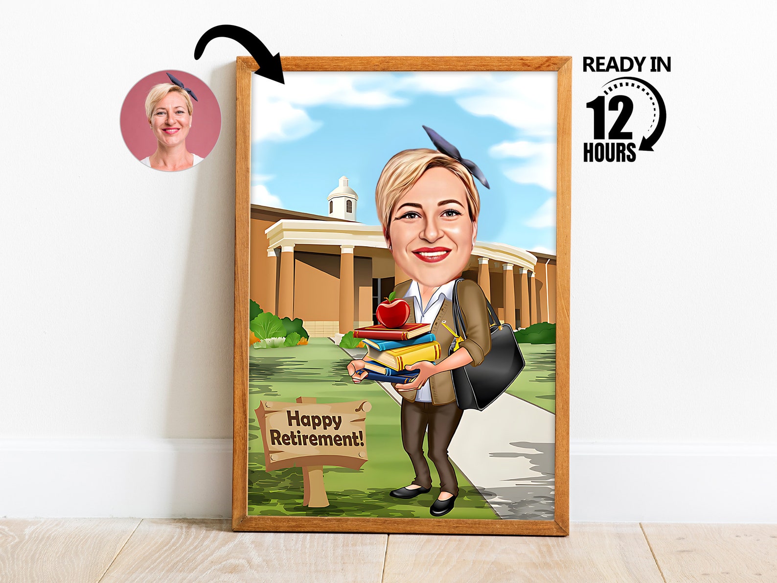 Custom Retirement Cartoon Portrait, Custom Retirement Caricature ...