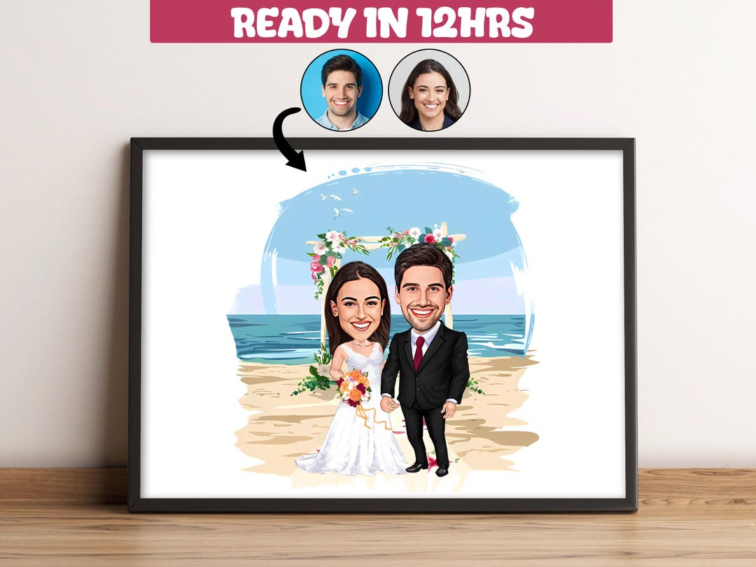 Custom Wedding Couple Cartoon Portrait,personalized Wedding Cartoon ...