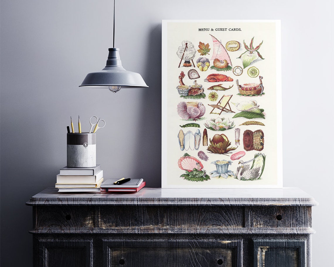 Mrs Beeton Menu Cards Dining Table Print Vintage Printable | Etsy