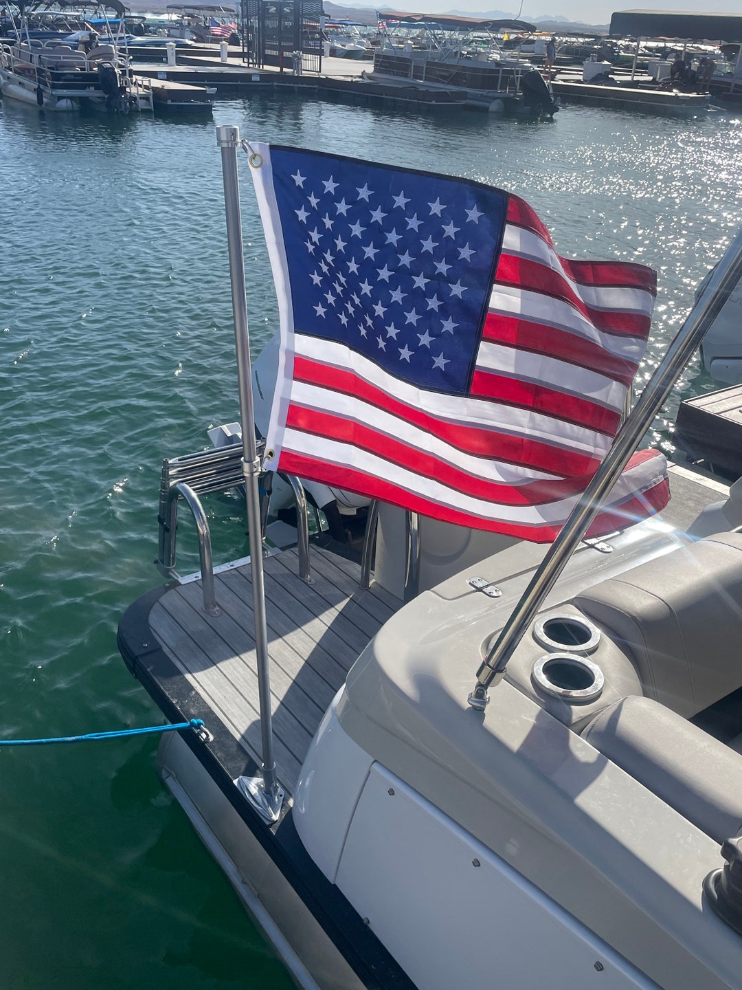 Boat Flagpole and Mount for 6” Pull up Dock Cleat - Etsy