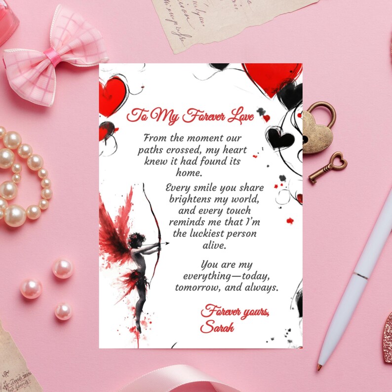 Romantic Love Letters | 5x7 Inch Valentine's Day Love Letter| Perfect ...