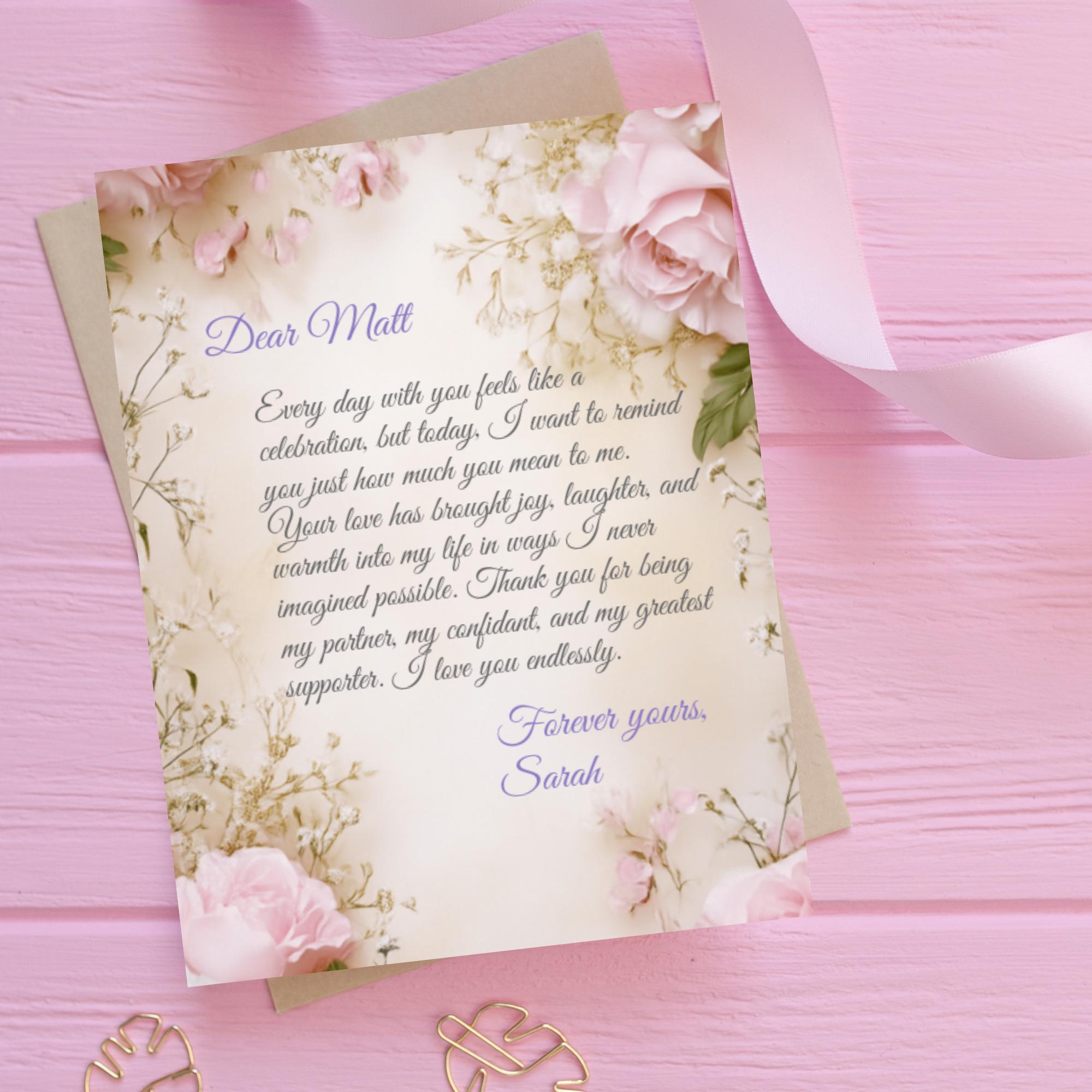 Valentine Love Letter | Romantic Love Letters | Valentines Day Love ...