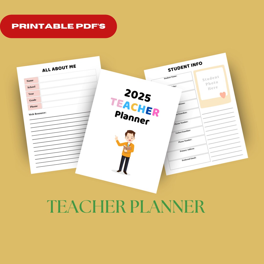 Teacher Planner Printable | Lesson Planner | Teacher Organizer | Lesson ...
