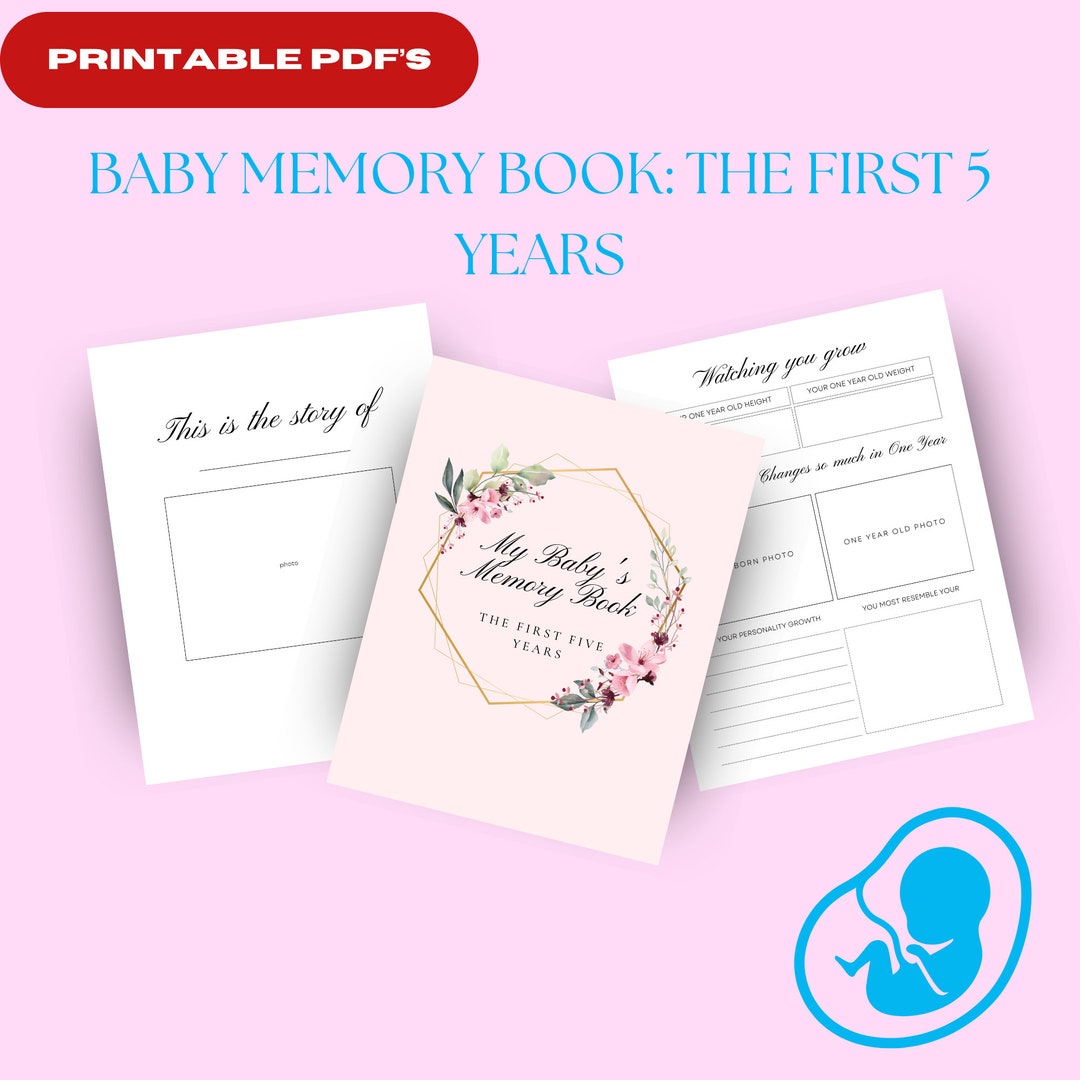 Baby Memory Book | Scrapbook Page | Baby Journal | Printable First Year ...