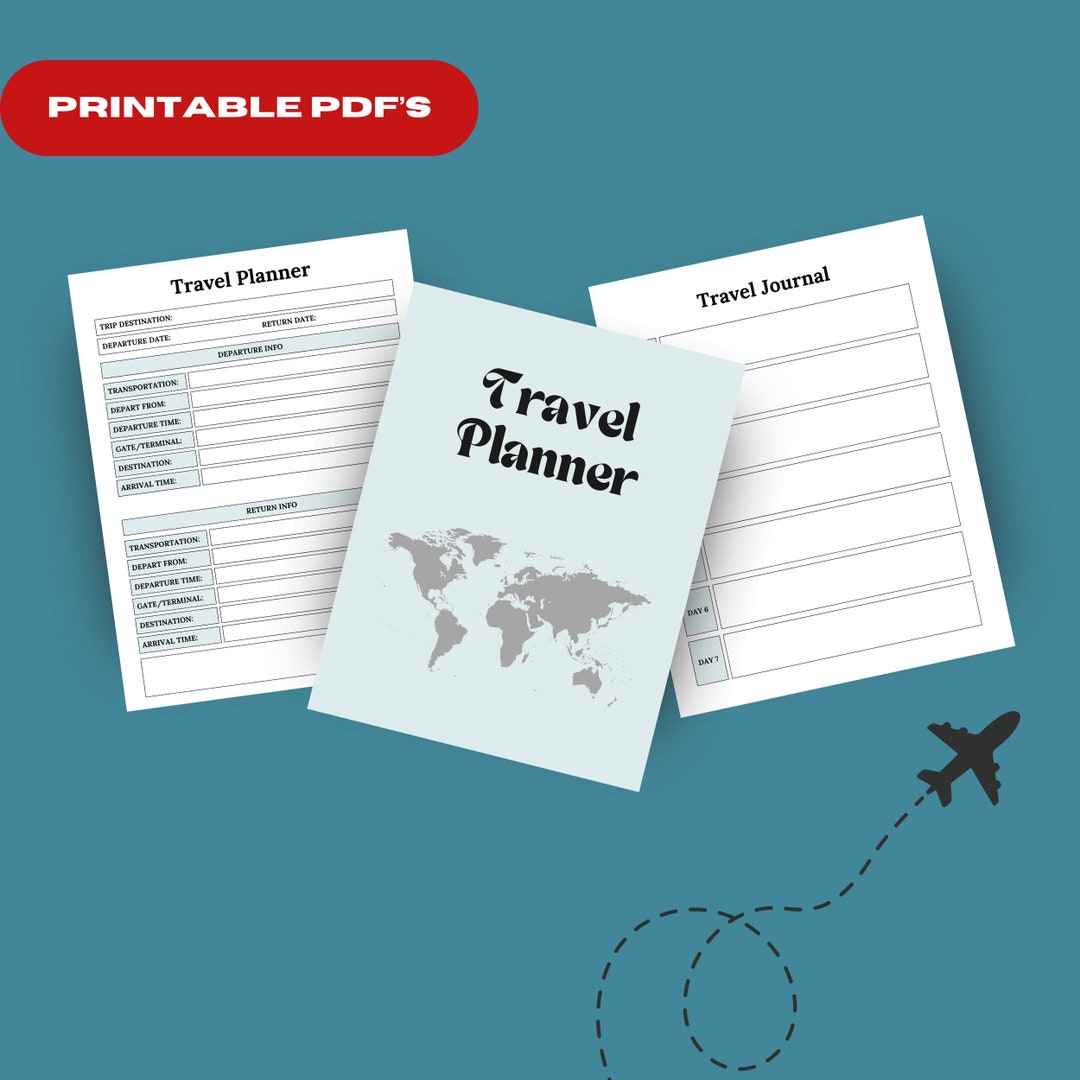 Travel Planner Printable | Holiday Packing List | Trip Itinerary ...