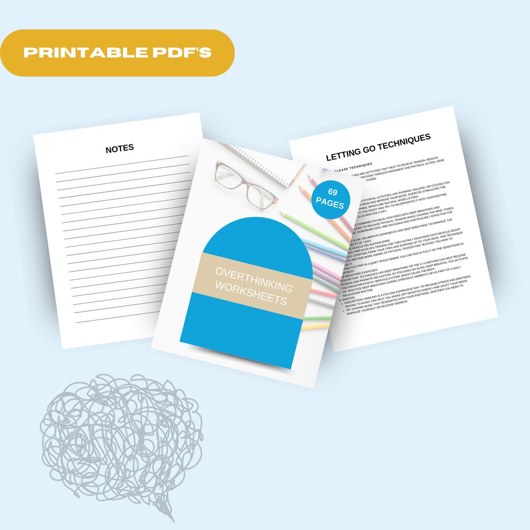 Overthinking Worksheets, Mental Health Worksheets, Self Help, Therapy ...