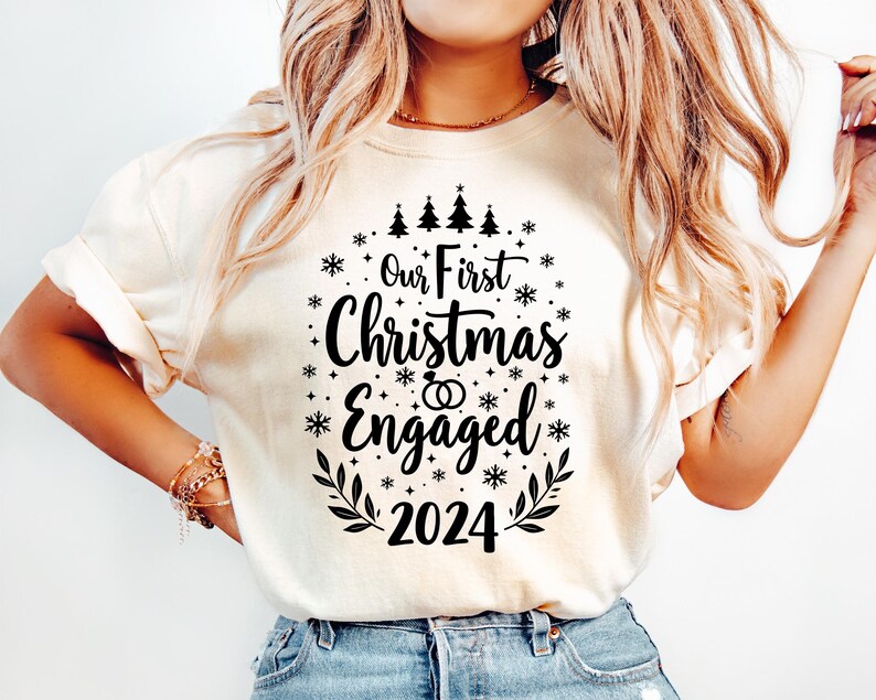 Our First Christmas Engaged 2024 Svg Png, Engaged 2024 Svg, Christmas ...