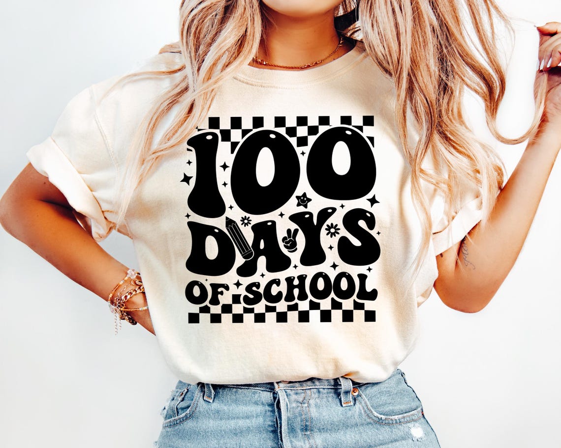 100 Days of School SVG PNG, Retro Groovy 100 Days of School Svg ...